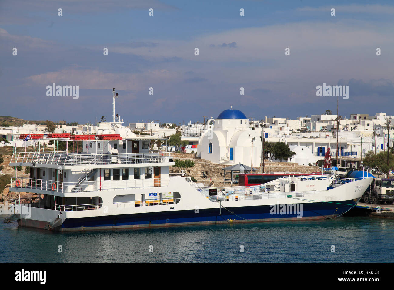 Greece, Cyclades, Antiparos, harbour, ferry Stock Photo - Alamy