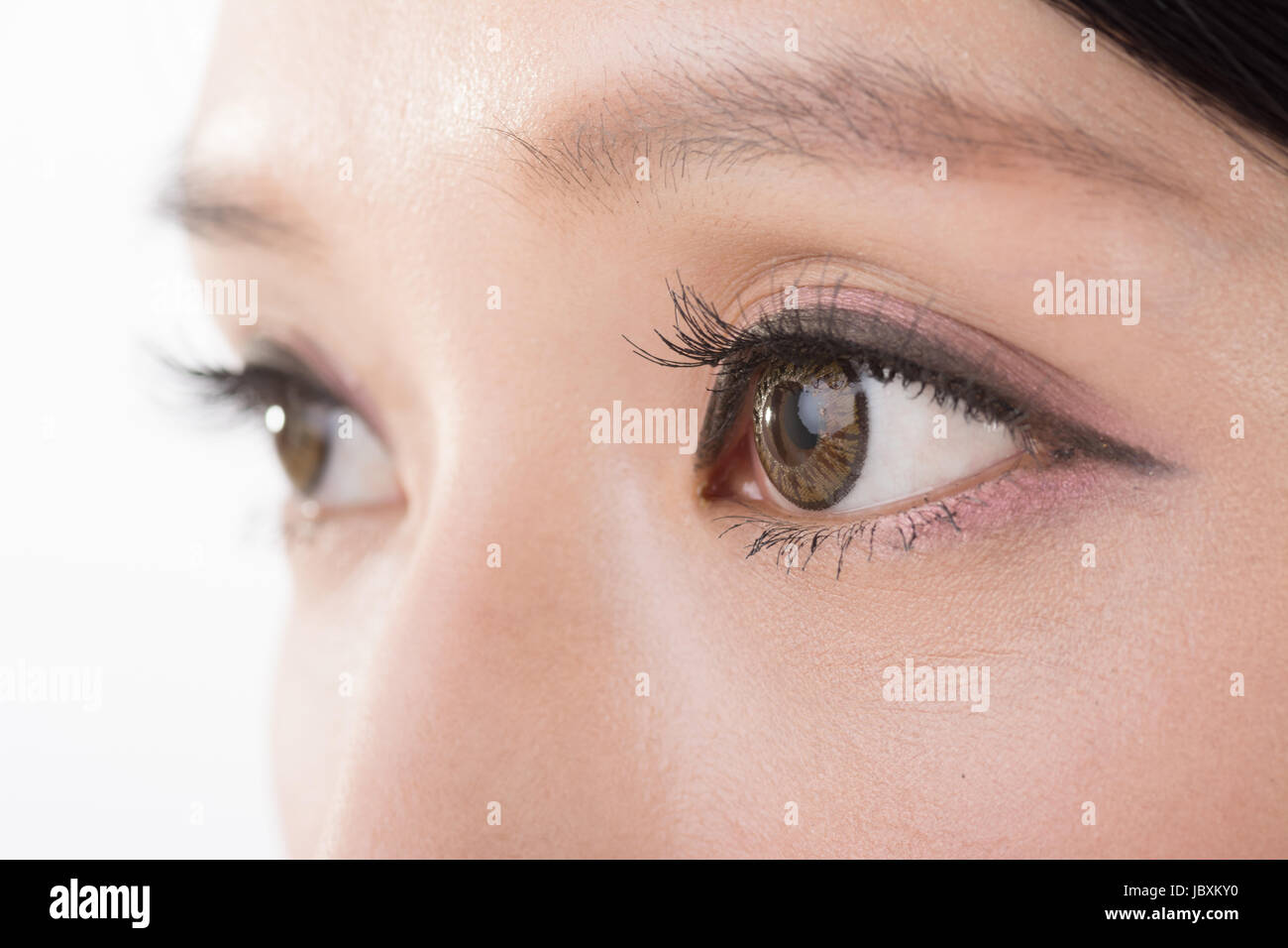 Asian woman eyes, closeup image Stock Photo - Alamy