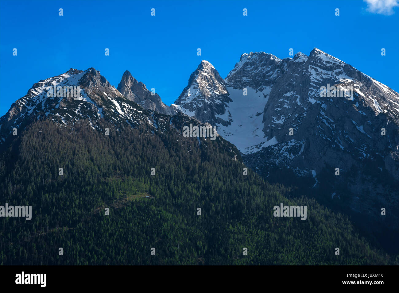 Mountain massif Hochkalter, Ramsau, Berchtesgadener Land, Upper Bavaria ...