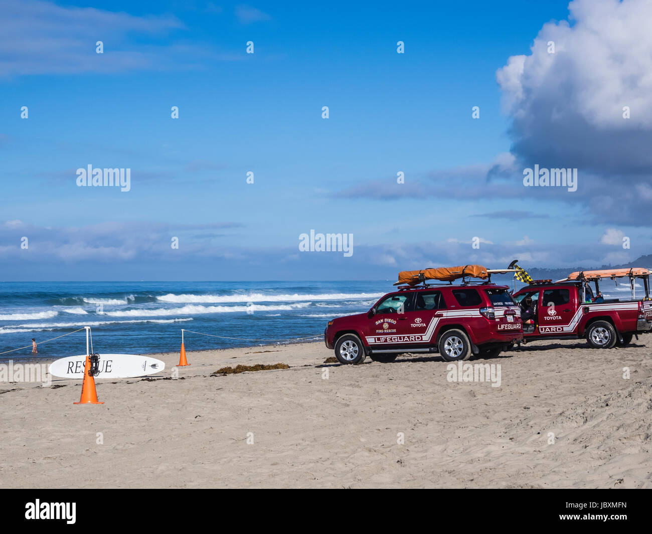 rescue equipment on beach for lifeguards Stock Photo - Alamy