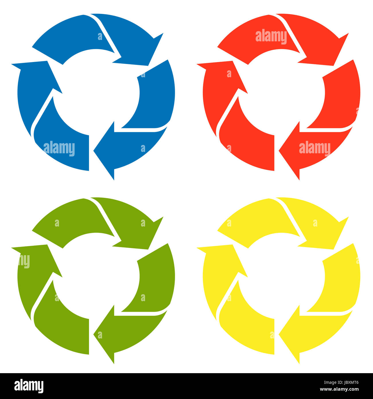 recycling sign colorful - set of 4 Stock Photo - Alamy