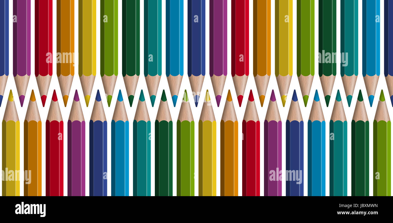 colored pencils in row - seamlessly Stock Photo - Alamy