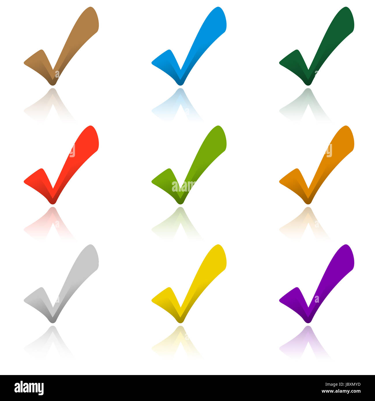 set of hooks colorful with shadows Stock Photo - Alamy