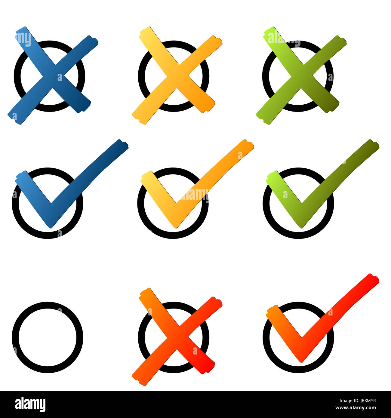 choice - cross and hook colorful Stock Photo - Alamy