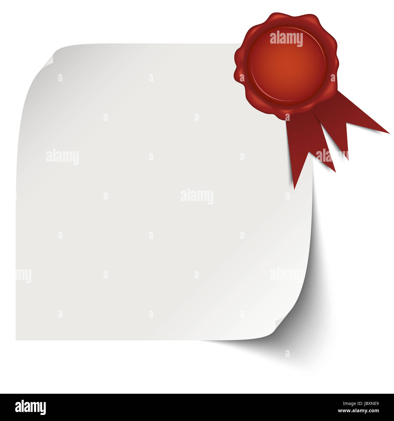 vector of empty paper with red wax seal Stock Photo - Alamy