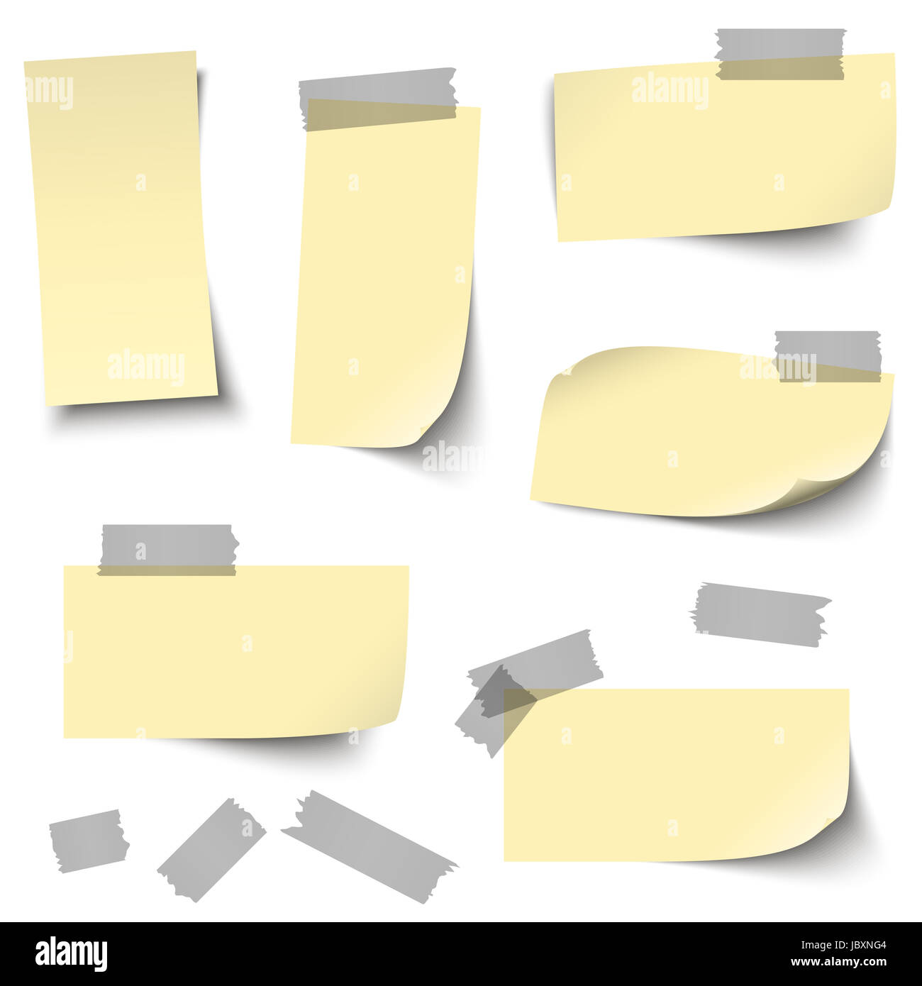 vector of empty papers collection with office accessories Stock Photo ...