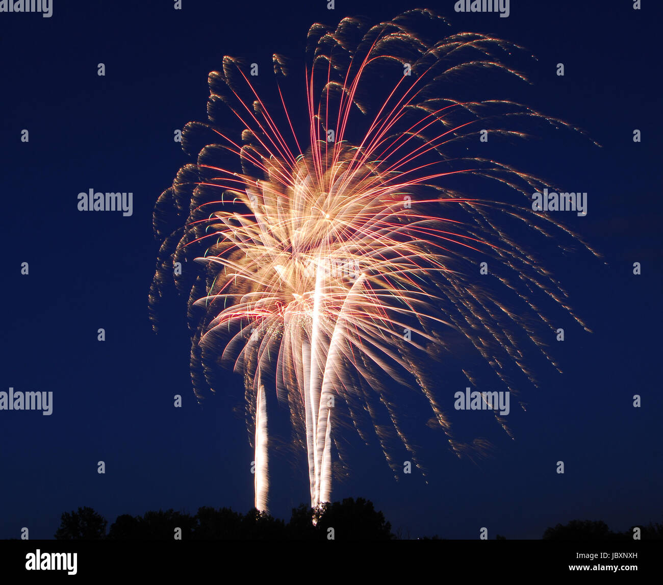 fireworks lighting the night sky in different colors Stock Photo - Alamy