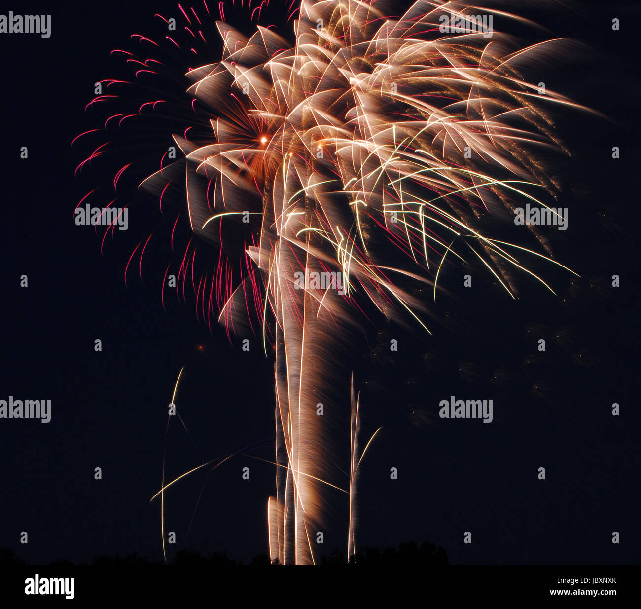 fireworks lighting the night sky in different colors Stock Photo - Alamy