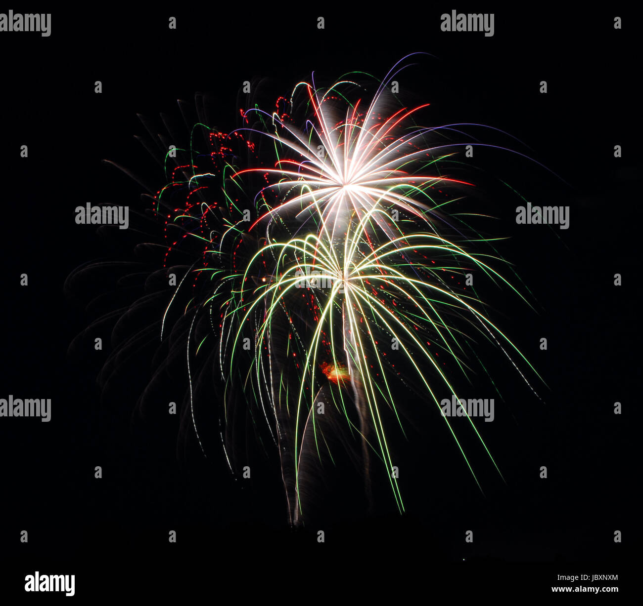 fireworks lighting the night sky in different colors Stock Photo - Alamy