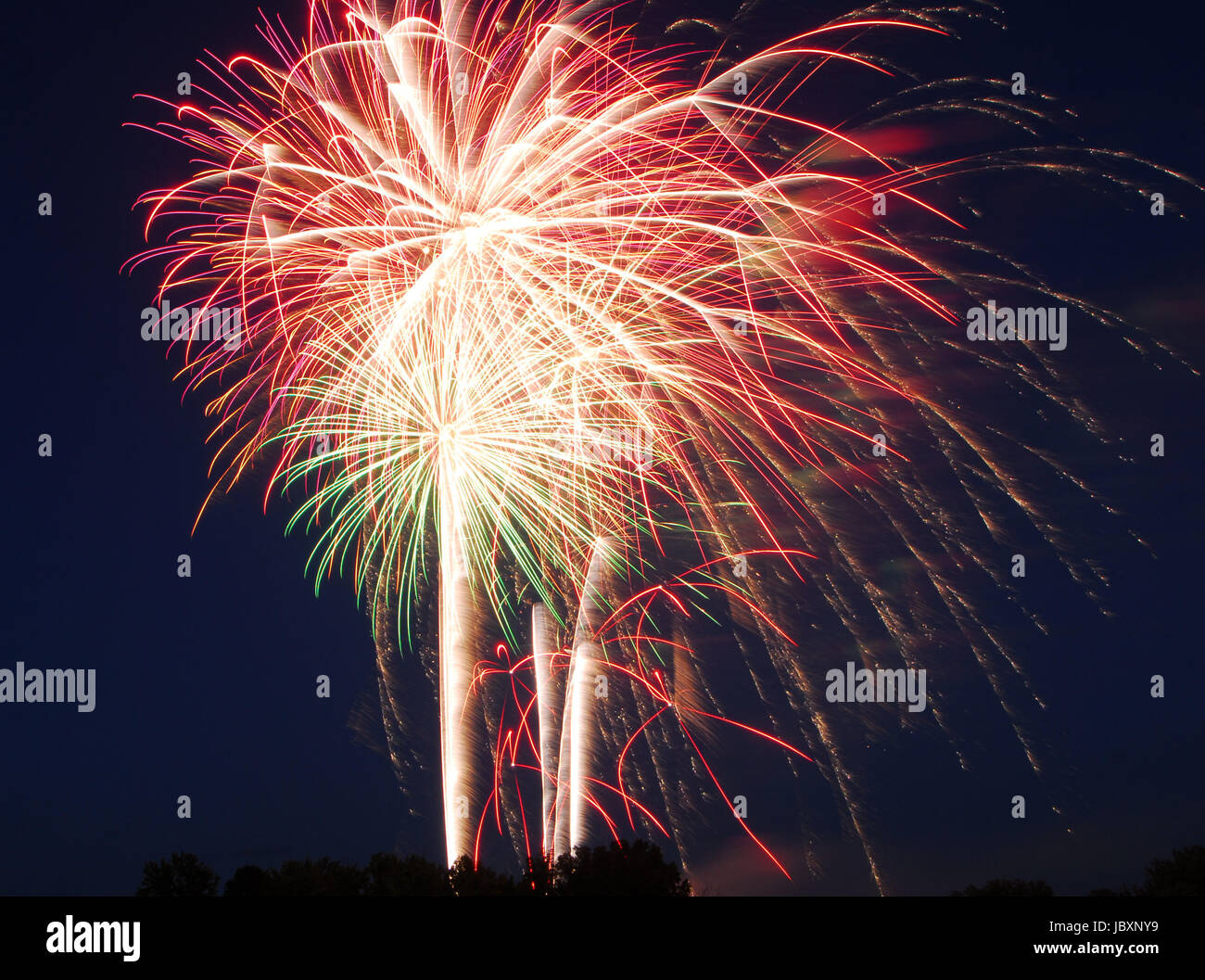 fireworks lighting the night sky in different colors Stock Photo - Alamy