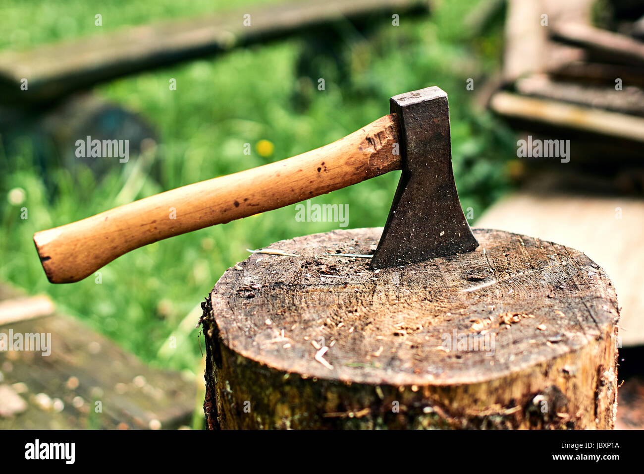 Axe stump hi-res stock photography and images - Alamy