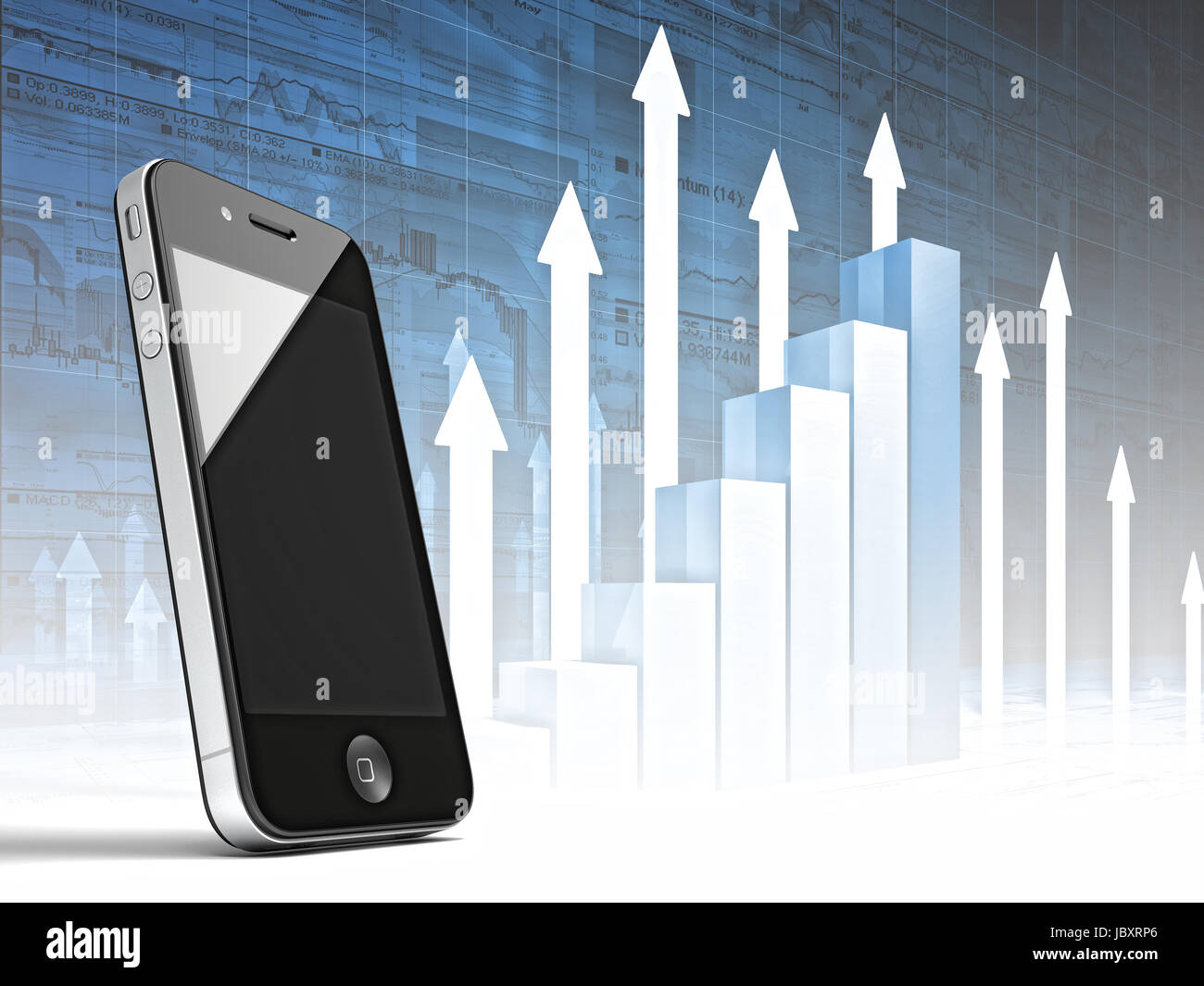3d image of modern black smartphone Stock Photo - Alamy
