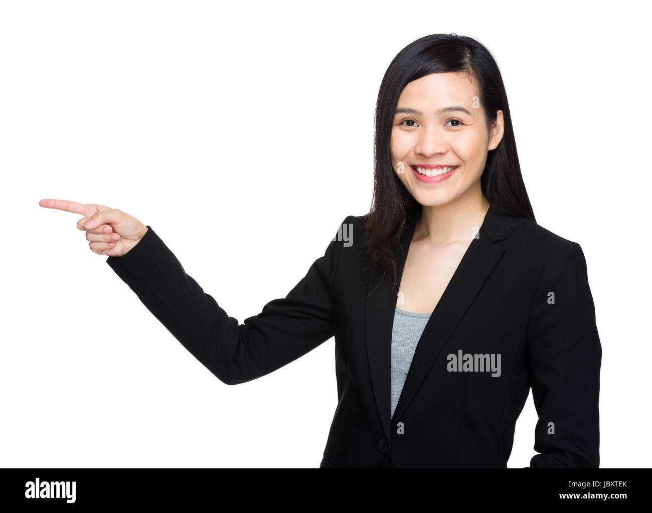 Business woman with finger point out Stock Photo - Alamy
