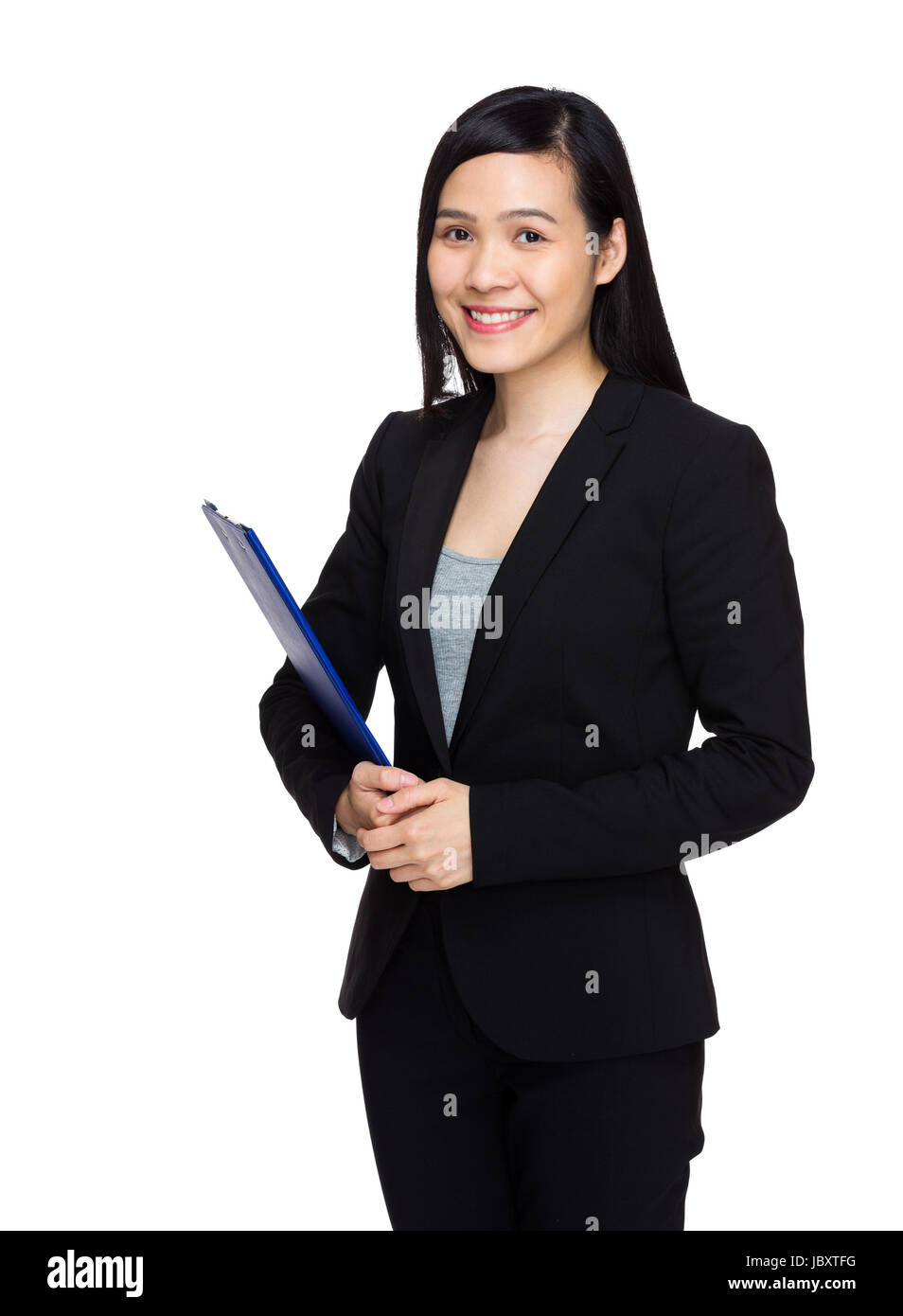 Business secretary with clipboard Stock Photo - Alamy