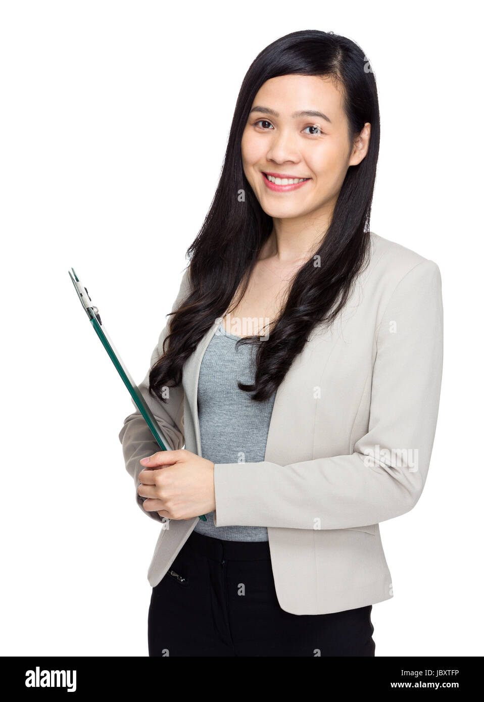 Secretary with clipboard Stock Photo - Alamy