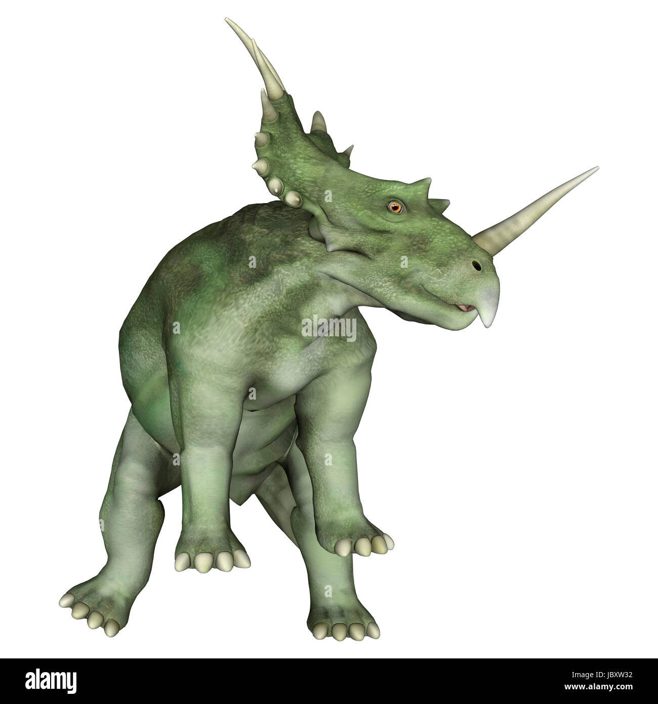 3D digital render of a dinosaur Styracosaurus or spiked lizard, a genus ...
