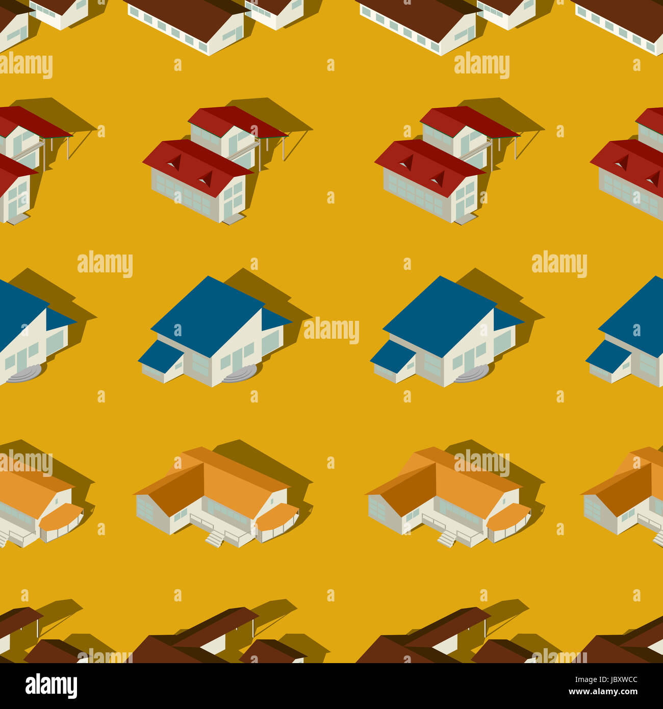 Seamless pattern design of a suburban city Stock Photo - Alamy