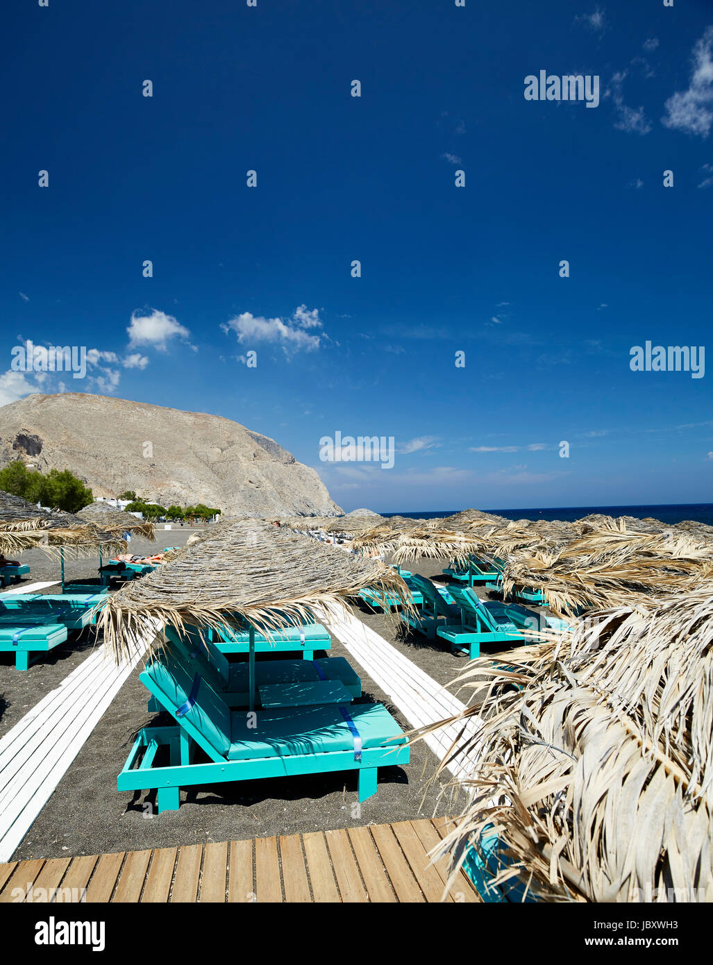 Perissa Beach, Santorini, Greece Stock Photo - Alamy