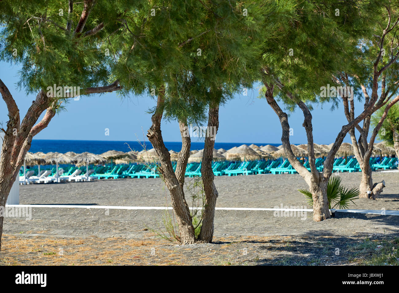 Perissa Beach, Santorini, Greece Stock Photo - Alamy