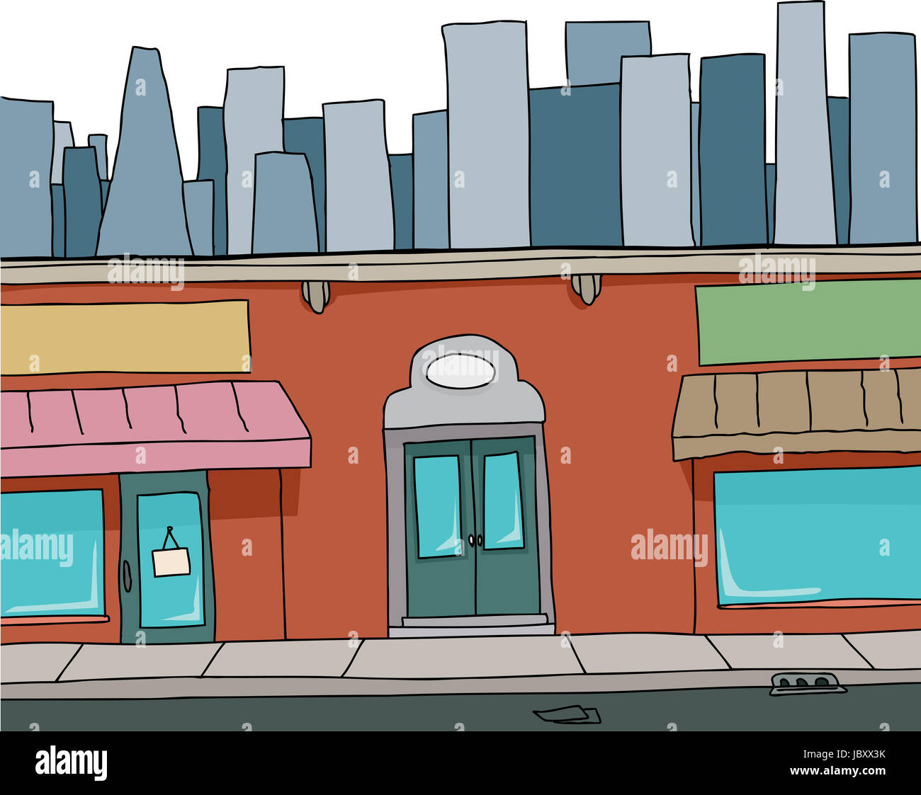 Hand drawn cartoon storefront urban hi-res stock photography and images ...