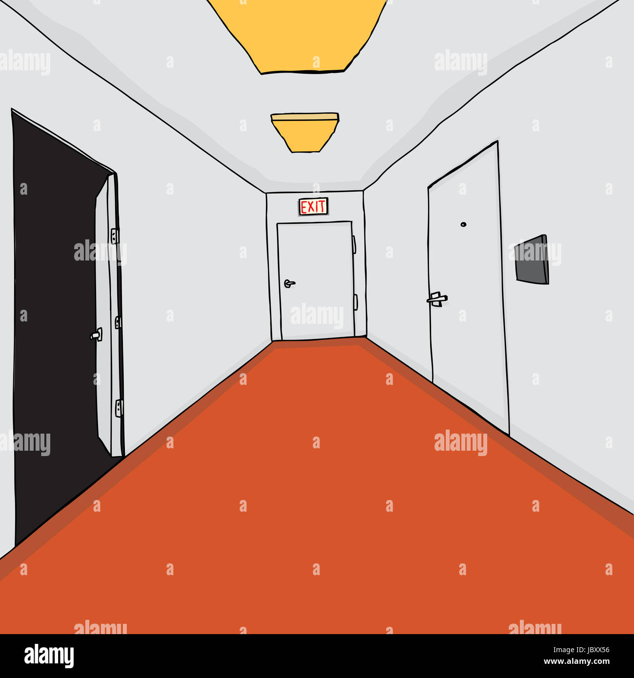 Cartoon professional office building hallway hi-res stock photography ...