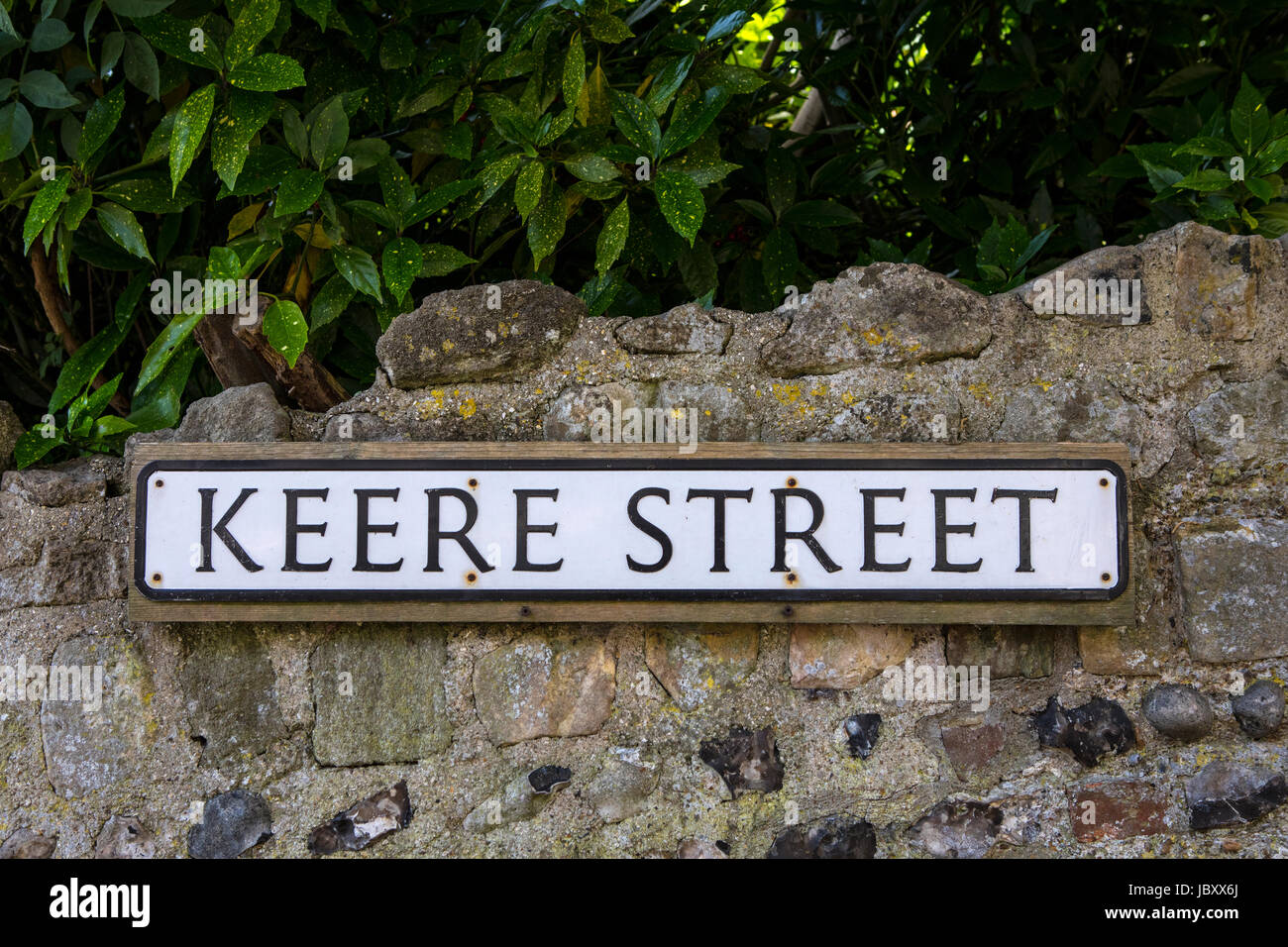 A street sign for Keere Street in the historic town of Lewes in East ...