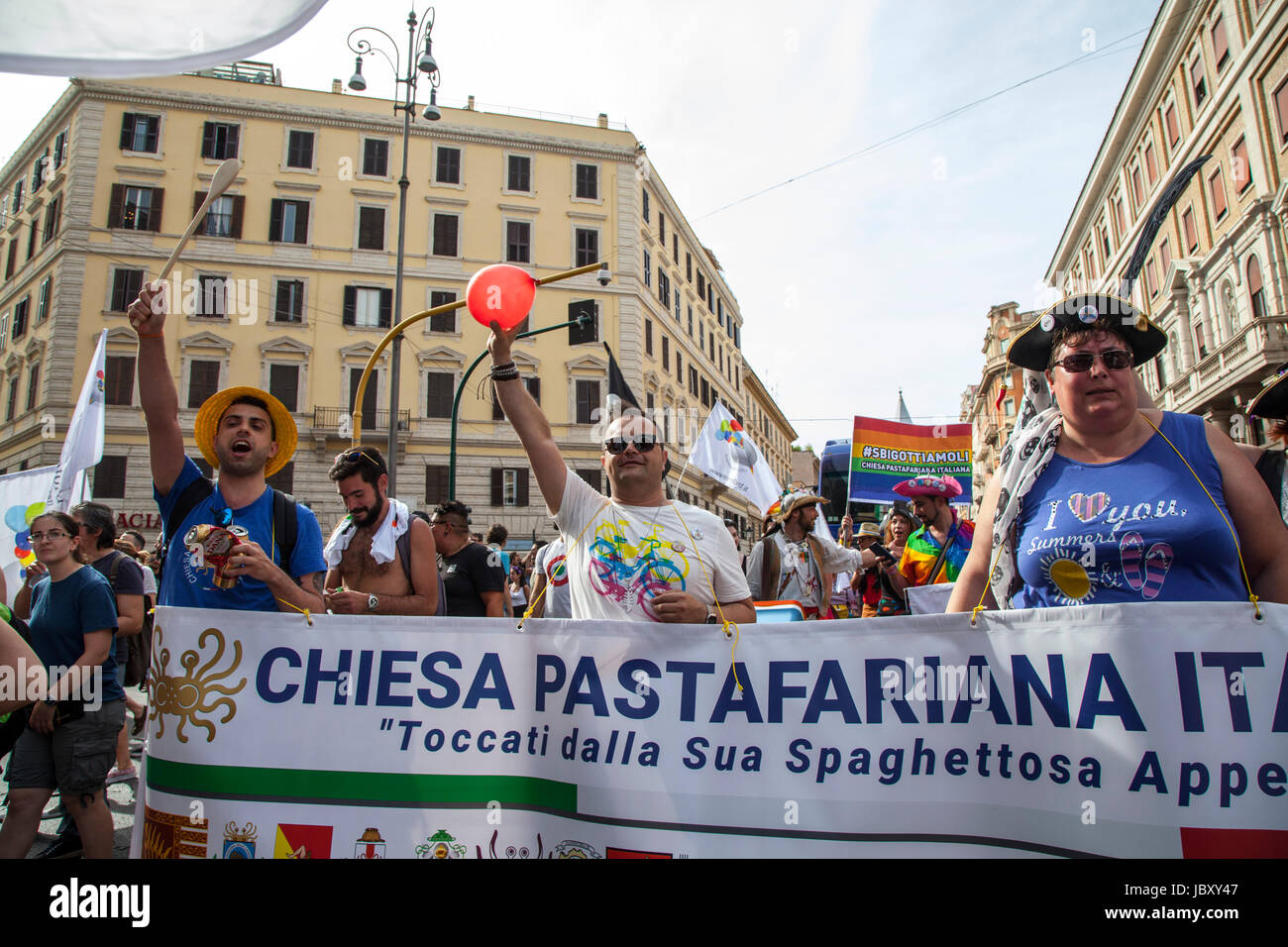 Rome, Italy. 10th June, 2017. A Pride event takes over the streets of ...