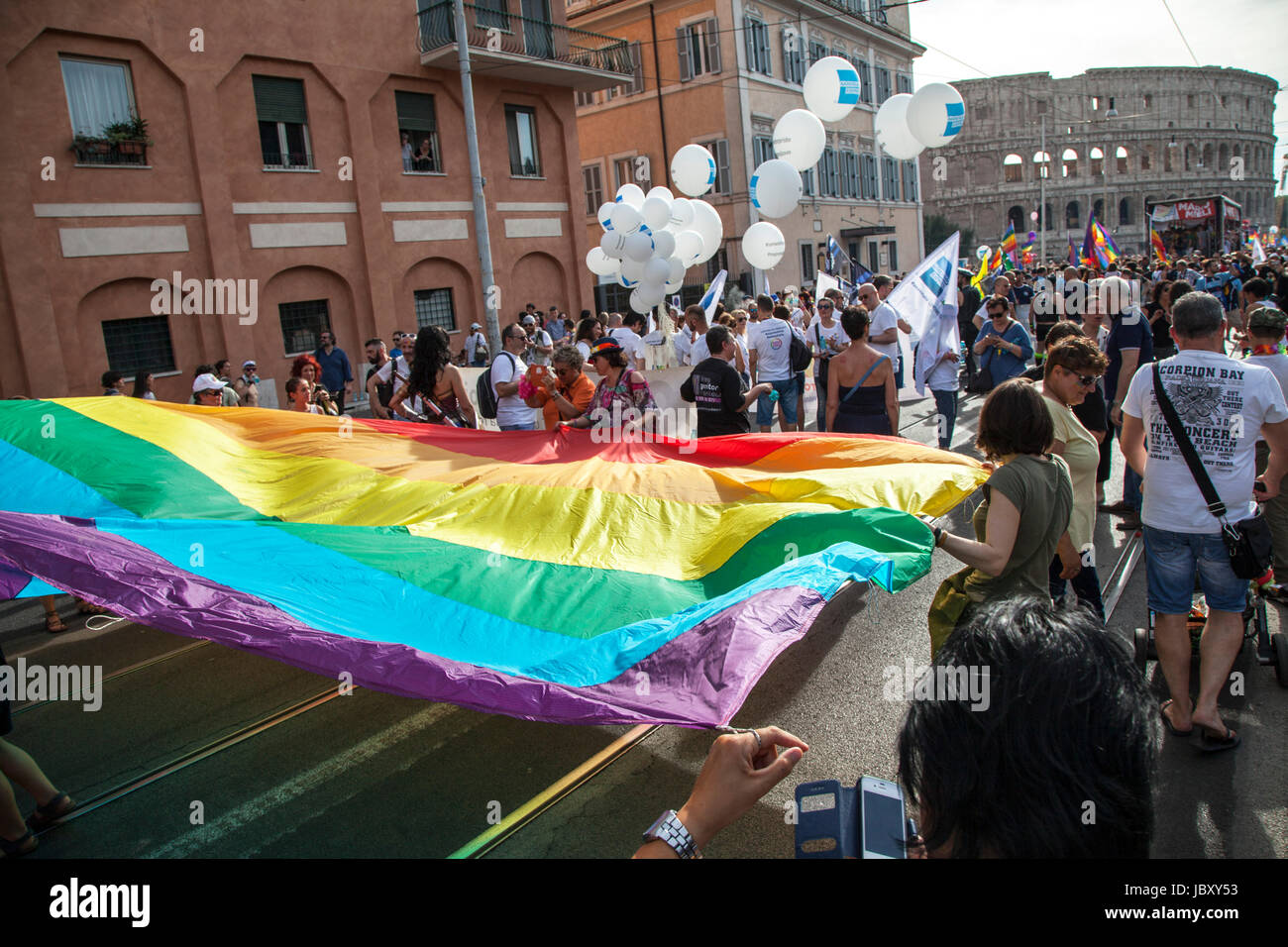 Rome, Italy. 10th June, 2017. A Pride event takes over the streets of ...