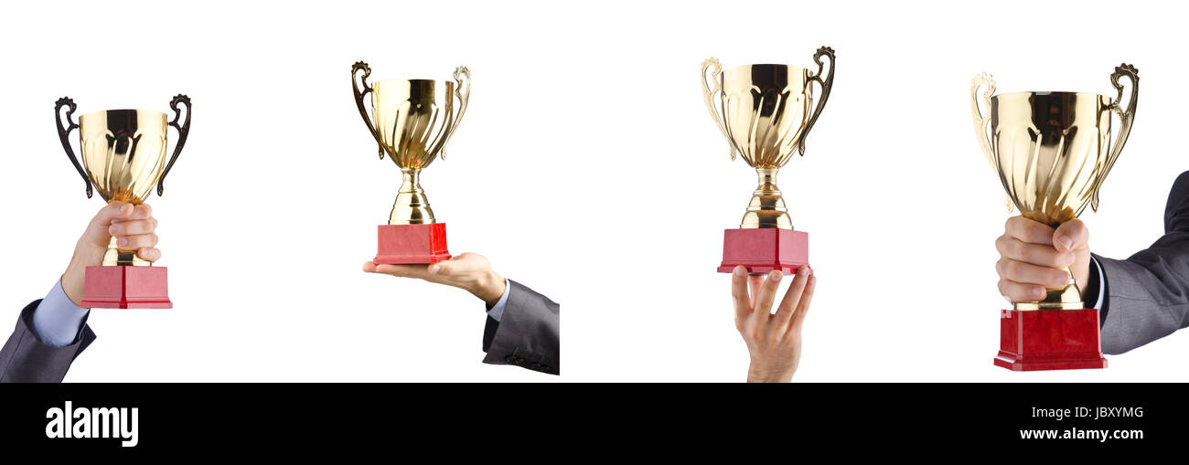 Collage of businessman receiving award Stock Photo - Alamy