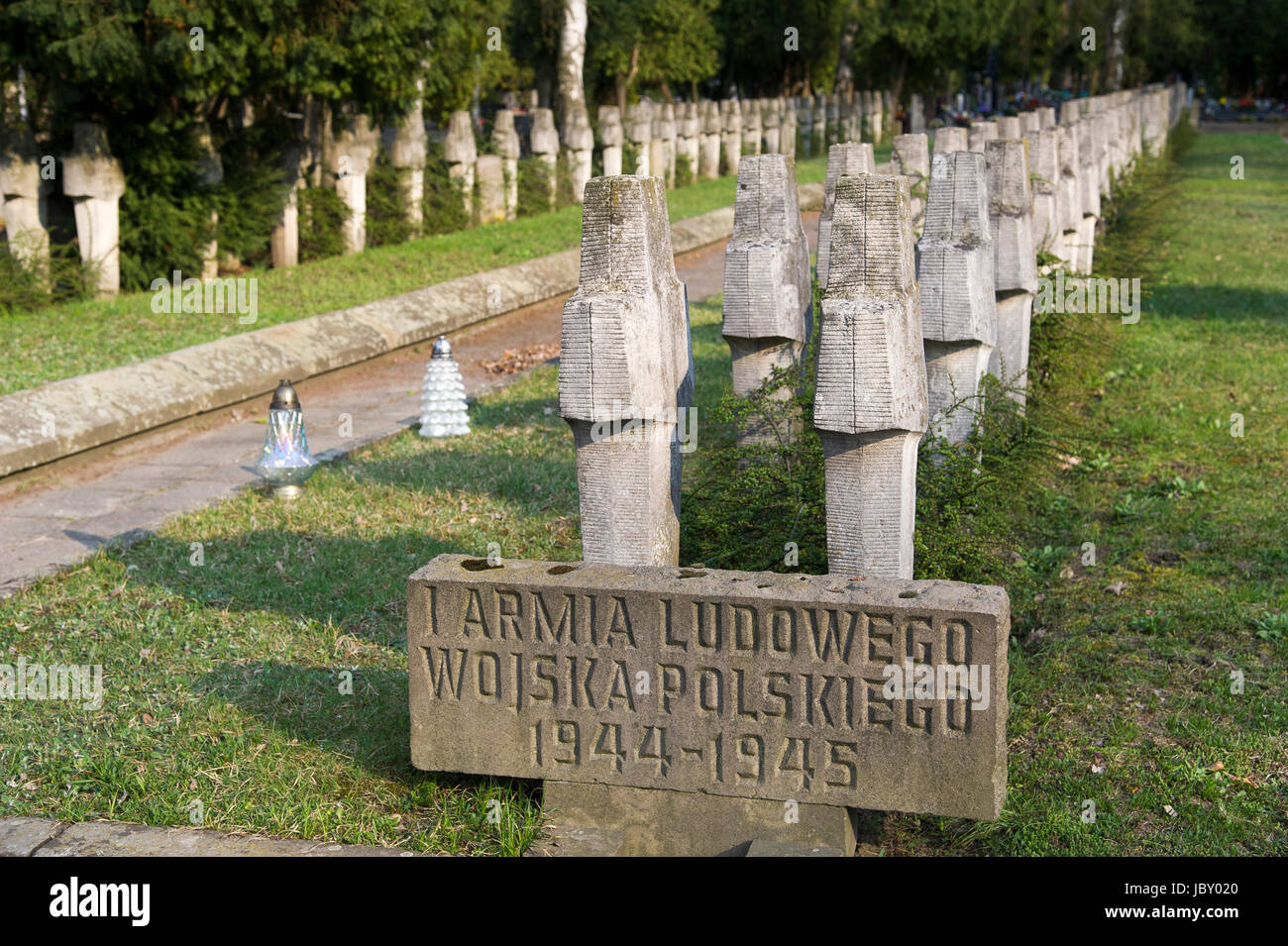 Graves of soldiers of First Polish Army 1944 1945. Powazki Military ...