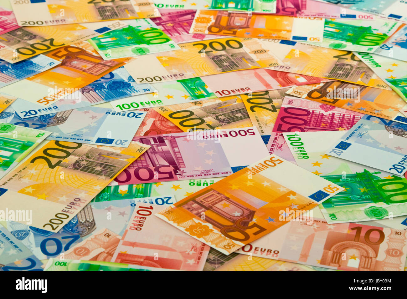Pile of euro currency banknotes background Stock Photo - Alamy