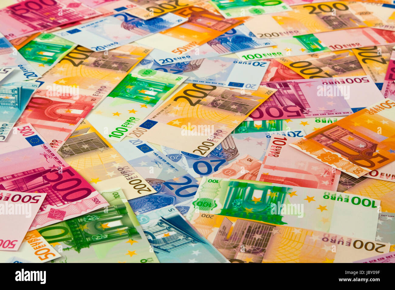 Pile of euro currency banknotes background Stock Photo - Alamy