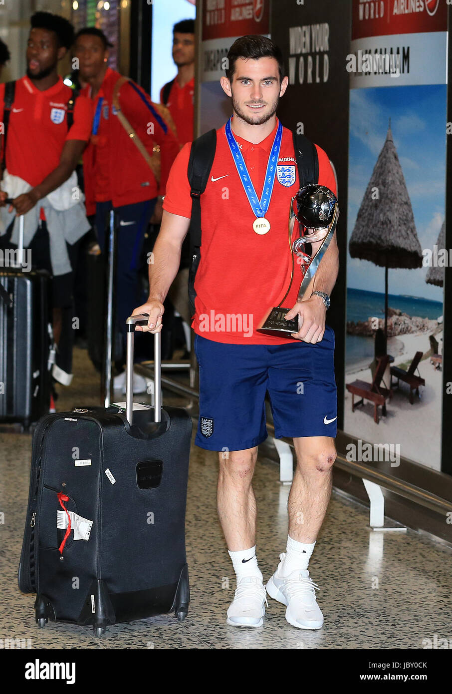 England U20's captain Lewis Cook arrives with the team at Birmingham ...