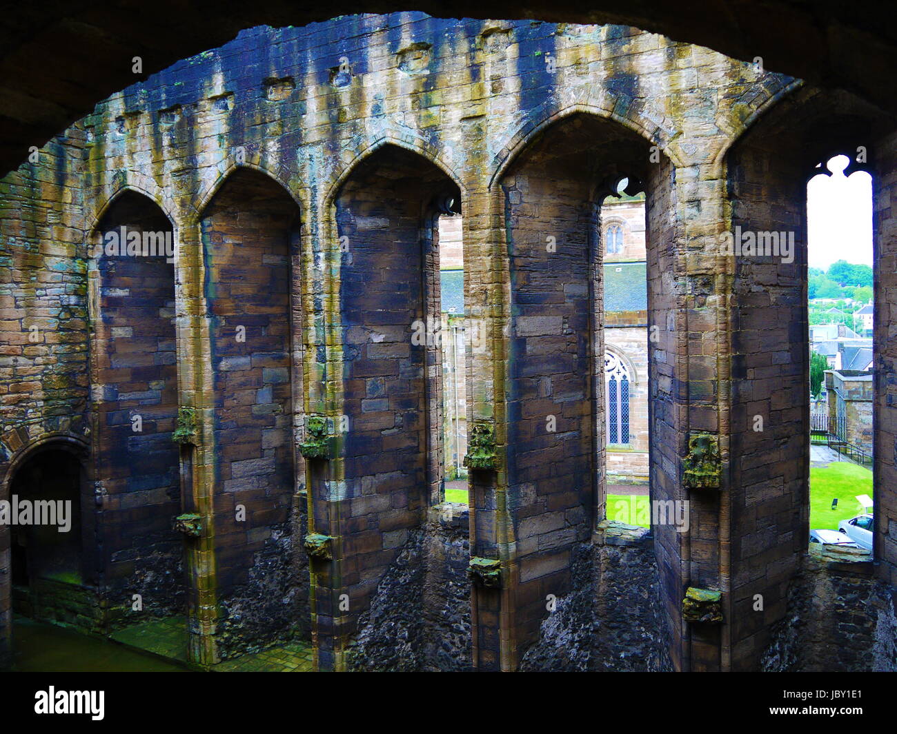 Old Castle indoor bricks walls in Scotland, Uk Stock Photo - Alamy