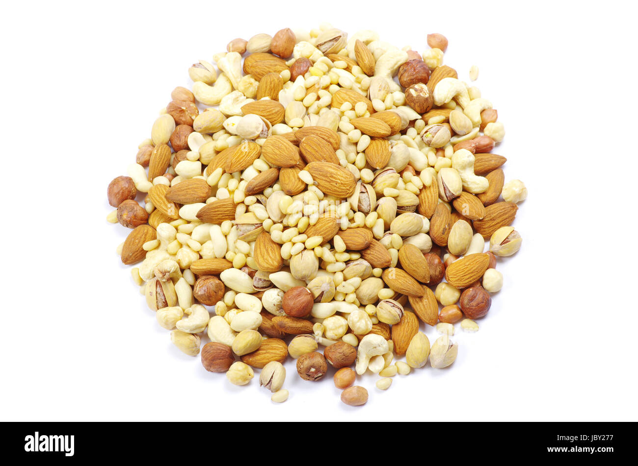 Assorted mixed nuts on white background Stock Photo - Alamy