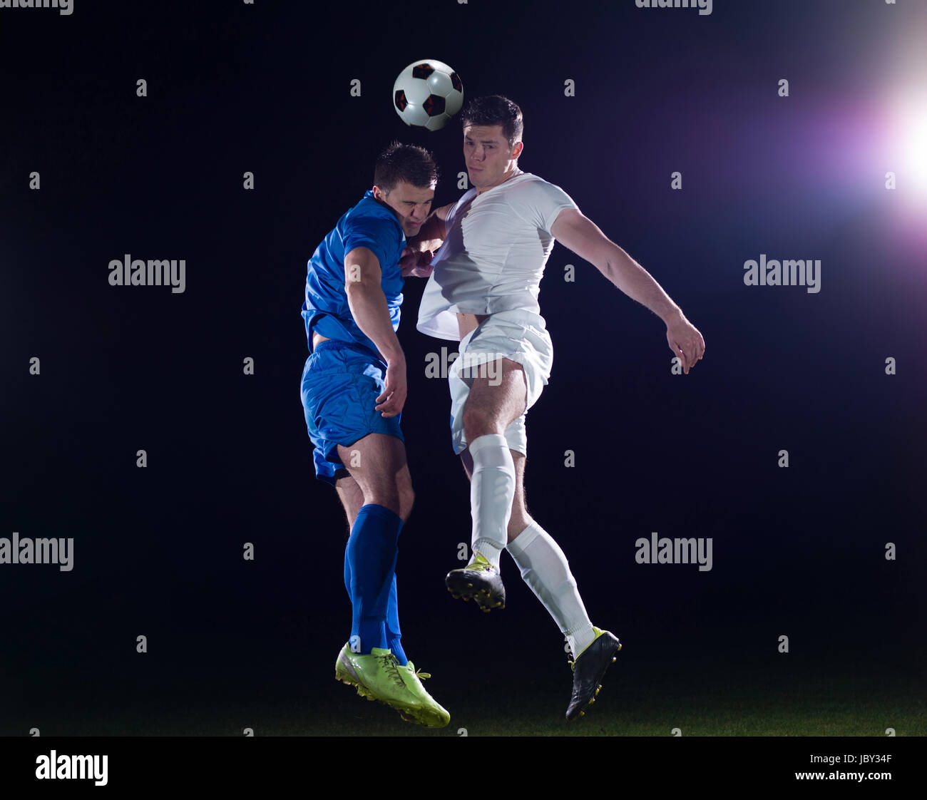 soccer football team player game duel isolated on black background ...