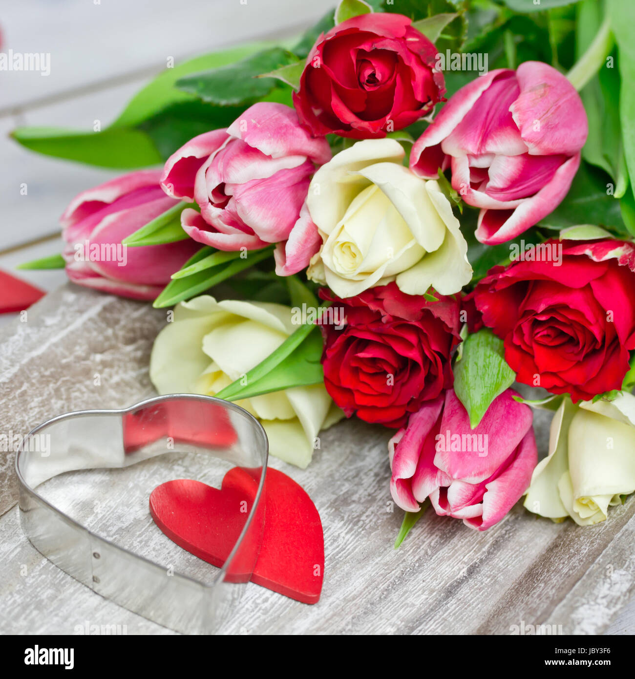 tulips and roses Stock Photo - Alamy