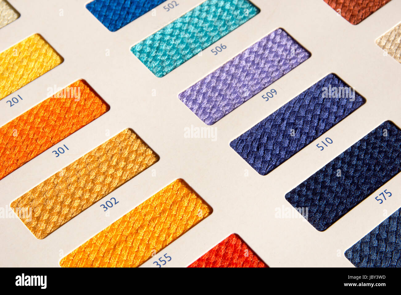Fabric patterns - color card Stock Photo - Alamy