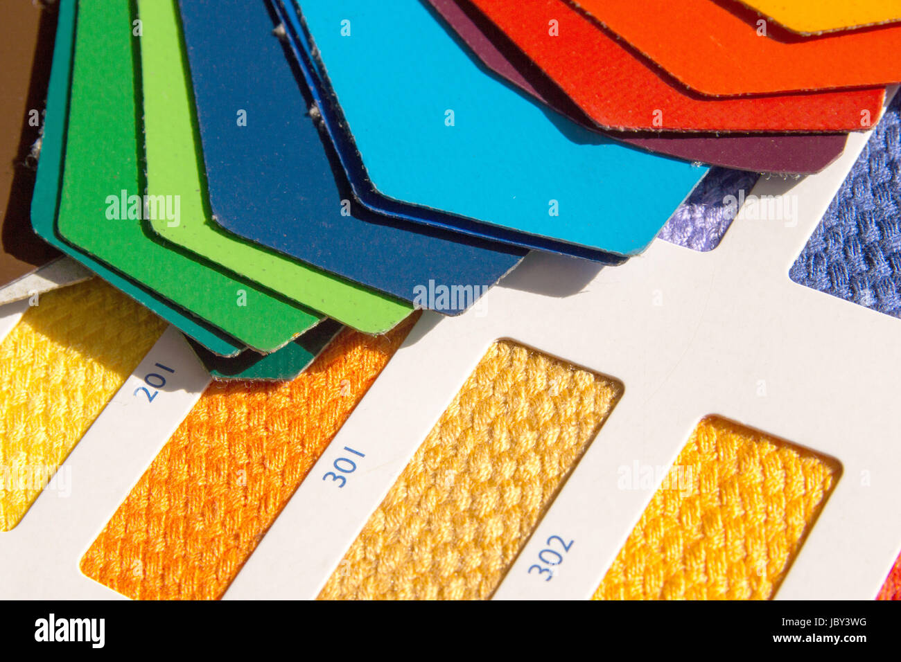 Fabric patterns - color card Stock Photo - Alamy