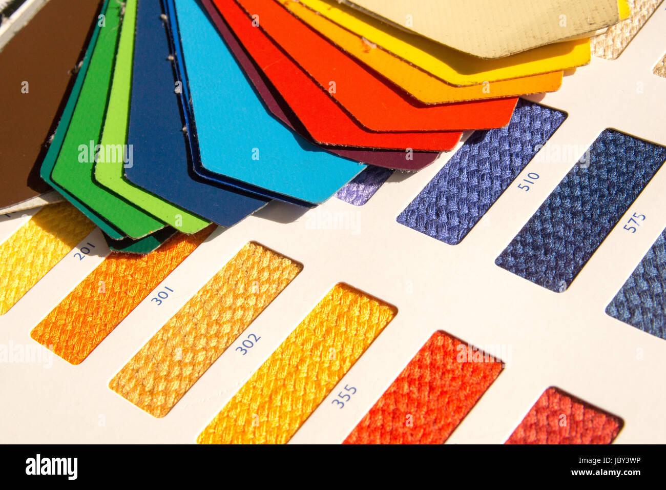 Fabric patterns - color card Stock Photo - Alamy
