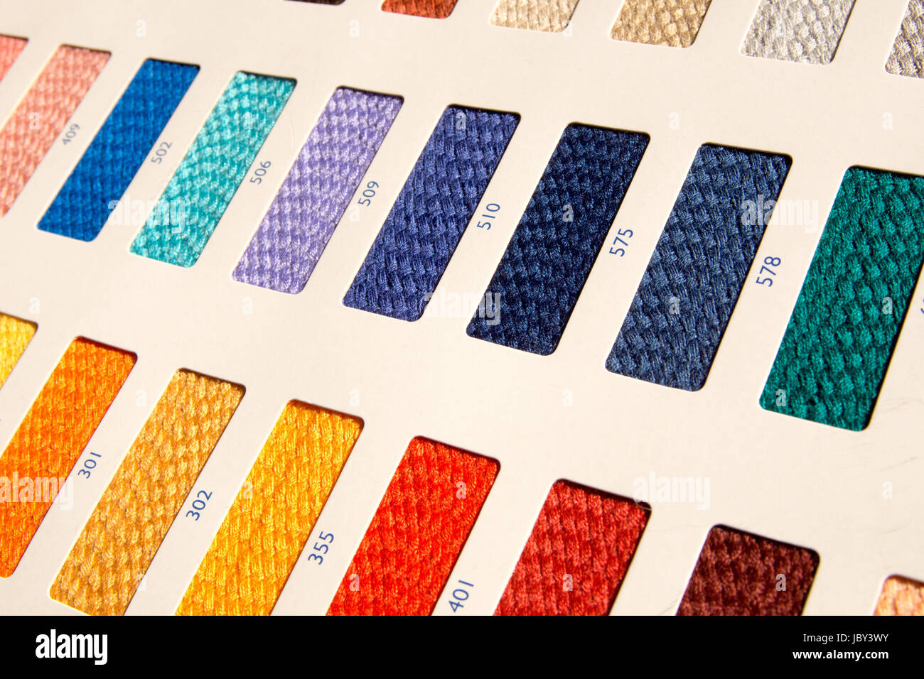 Fabric patterns - color card Stock Photo - Alamy