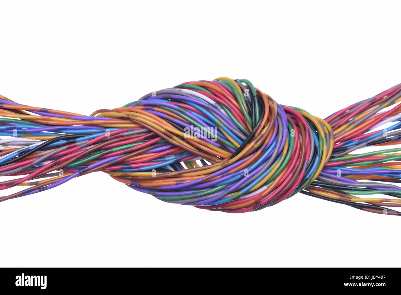 Electric colored cables in IT networks Stock Photo - Alamy