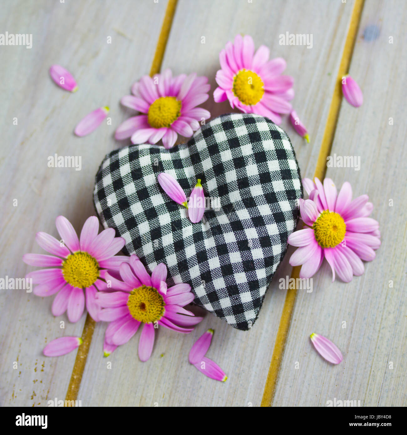 heart with flowers Stock Photo - Alamy