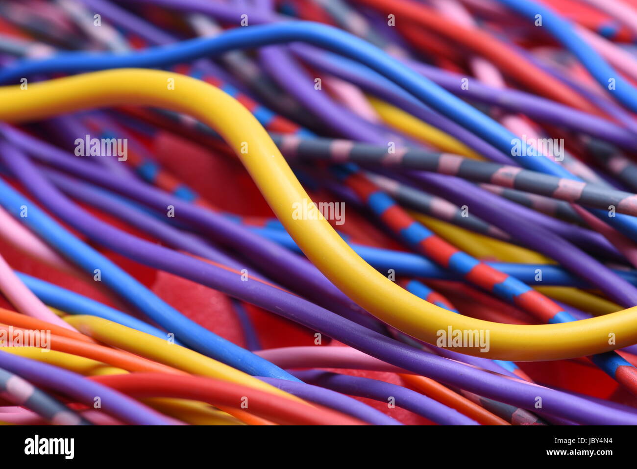 Colored electrical cables and wires Stock Photo - Alamy