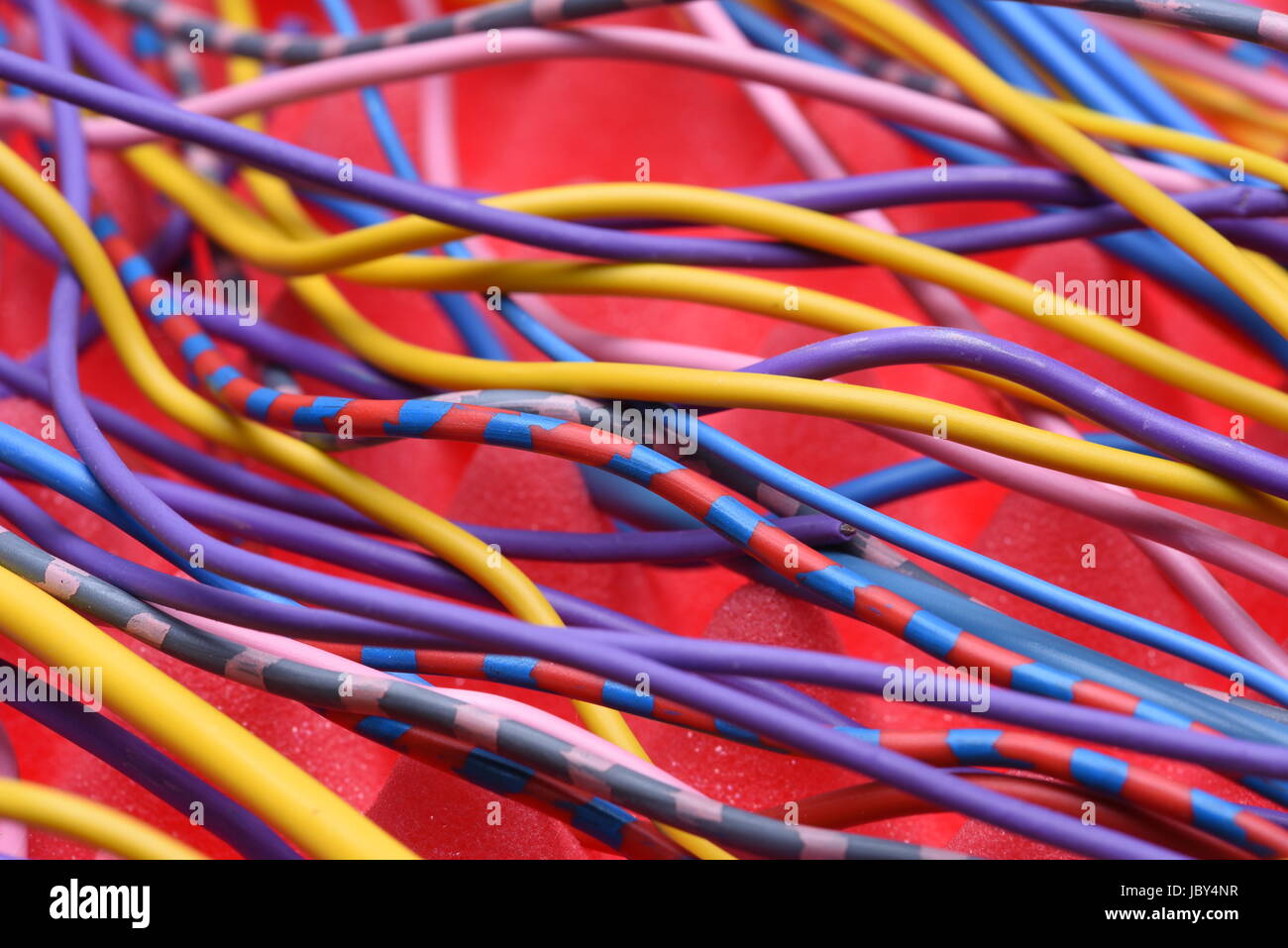Colored electrical cables and wires Stock Photo - Alamy