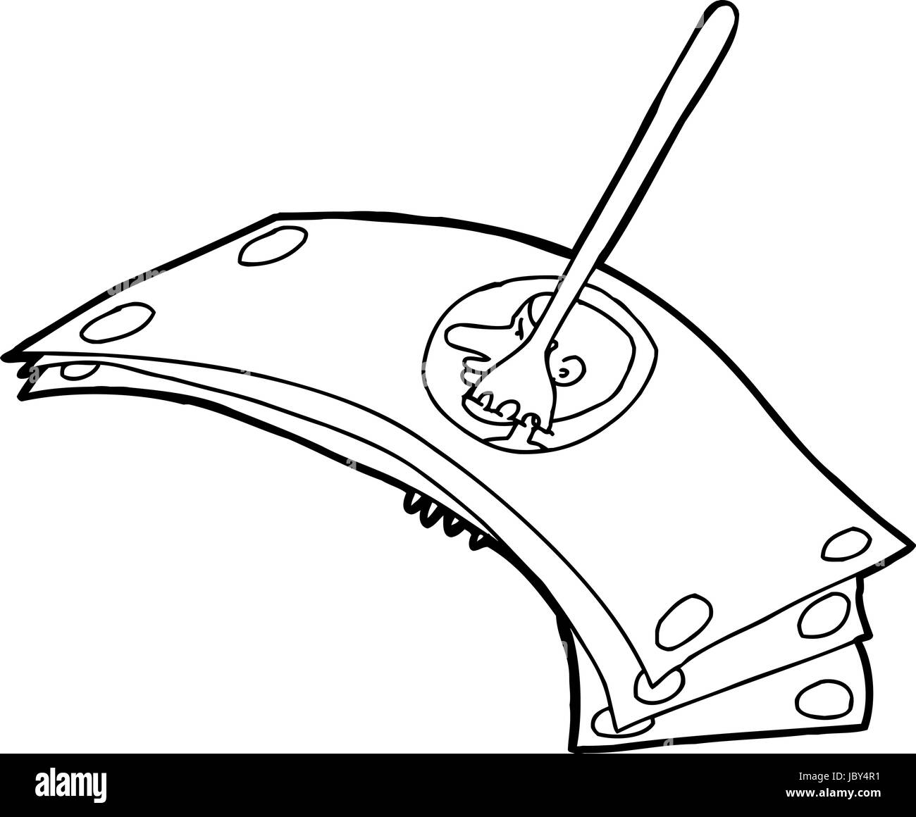 Cartoon money fork Black and White Stock Photos & Images - Alamy