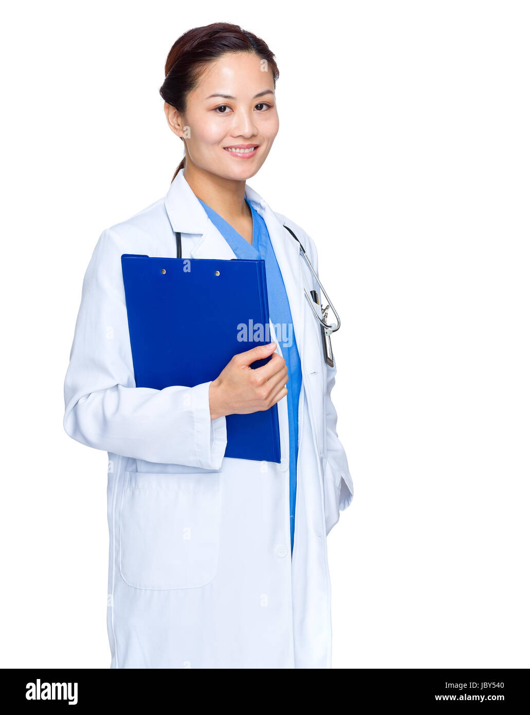 Female medical doctor with file Stock Photo - Alamy