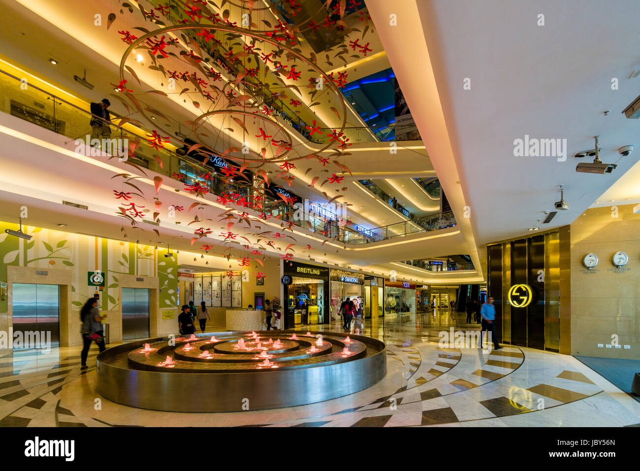 The colorfully decorated entrance hall of the shopping center Quest ...