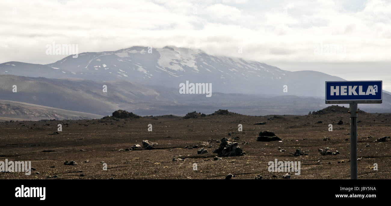 View to the icelandic volcano Hekla Stock Photo - Alamy