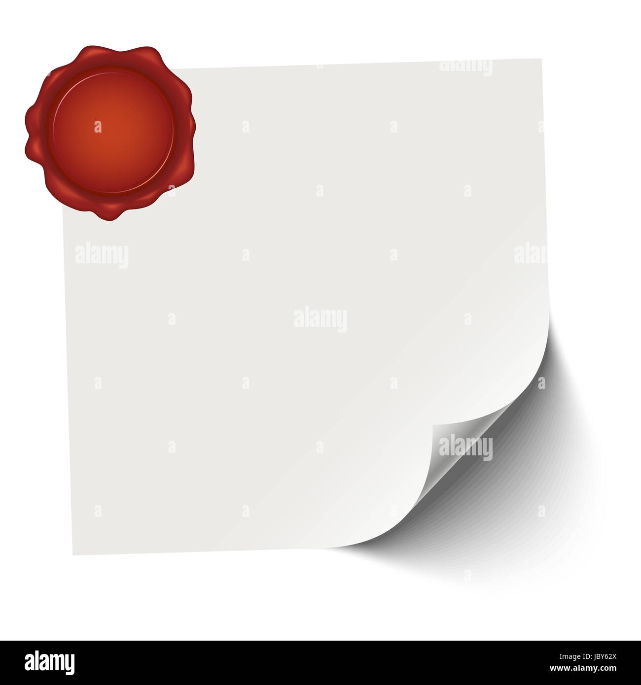 vector of empty paper with red wax seal Stock Photo - Alamy